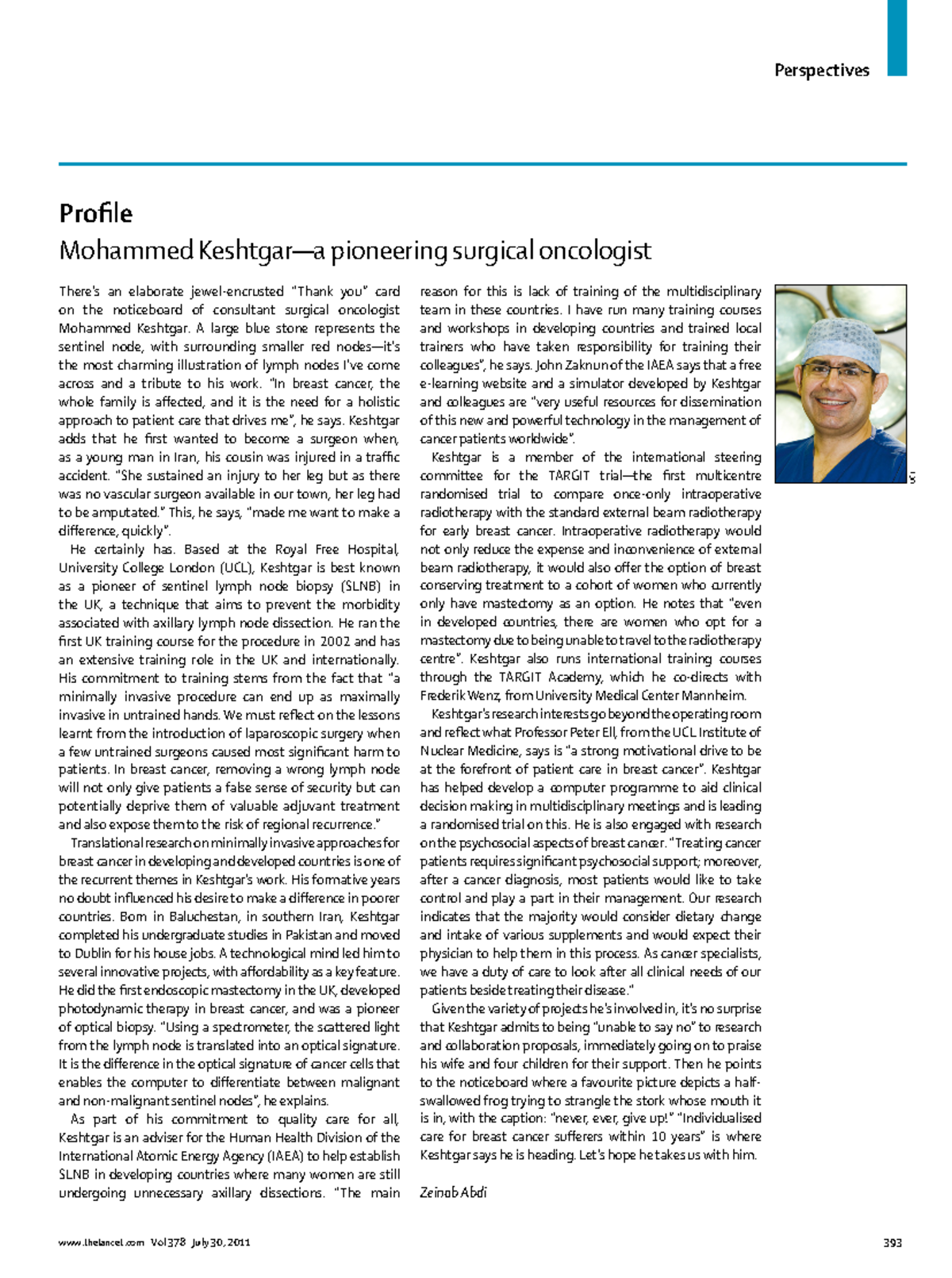 Mohammed Keshtgar: Pioneering Surgical Oncologist Insights - Studocu