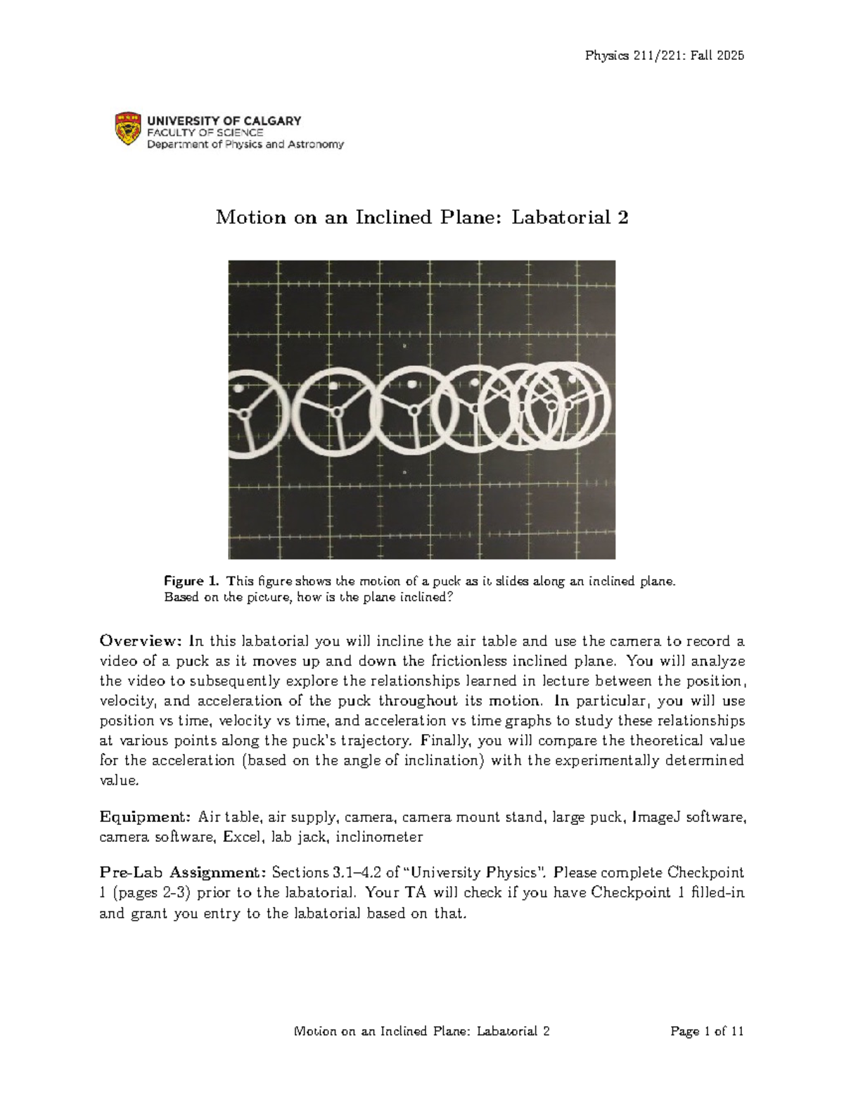 Phys211 221 - Lab 02: Motion on an Inclined Plane - FA2025 - Studocu