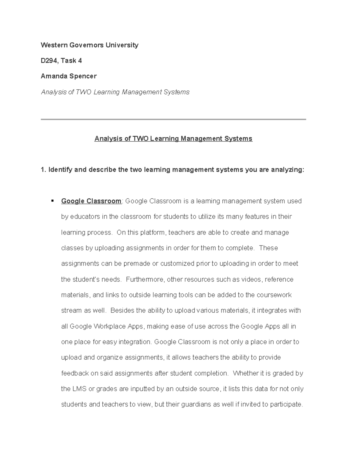 D294, Task 4 Final - analyzing learning technologies - Western ...