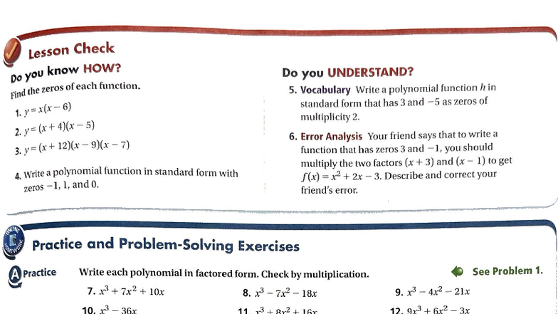 Math 5 Lesson: Finding Zeros of Polynomial Functions and Error Analysis ...