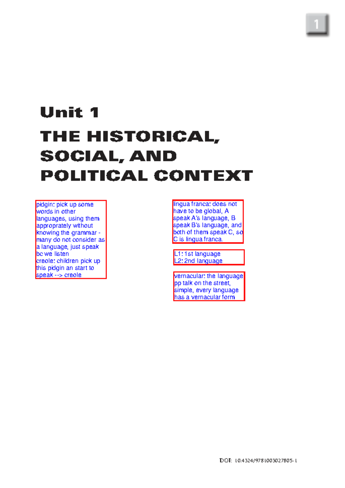 Unit 1: The Historical, Social, and Political Context of Global ...