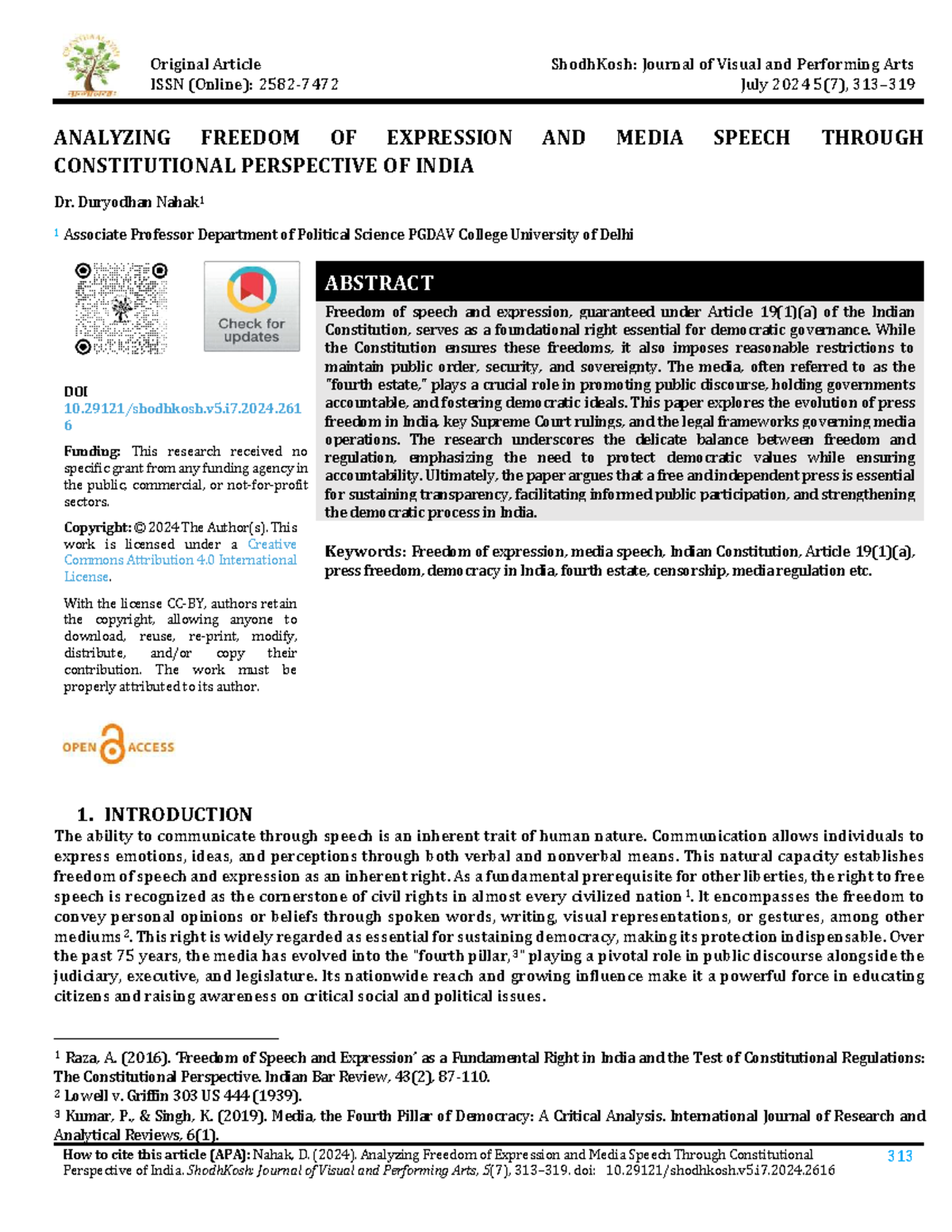 Analyzing Freedom of Expression and Media Speech: A Constitutional ...