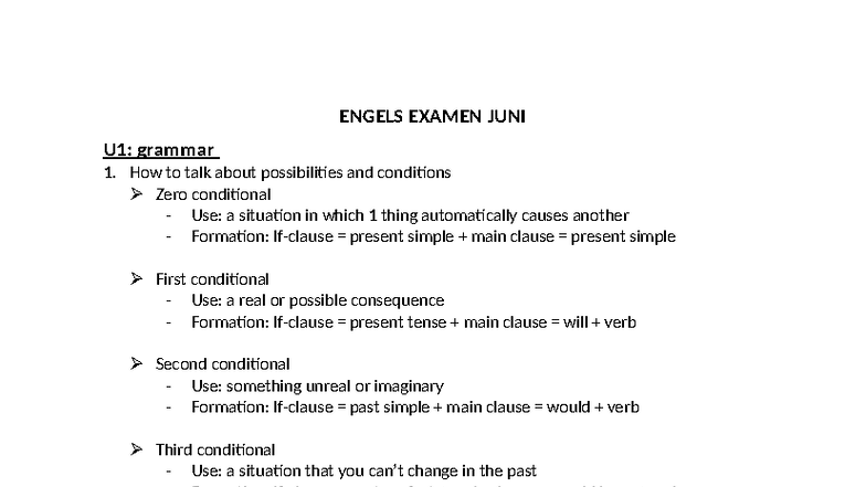 Engels Examen JUNI U1-U6: Grammar and Higher Education Insights - Studocu