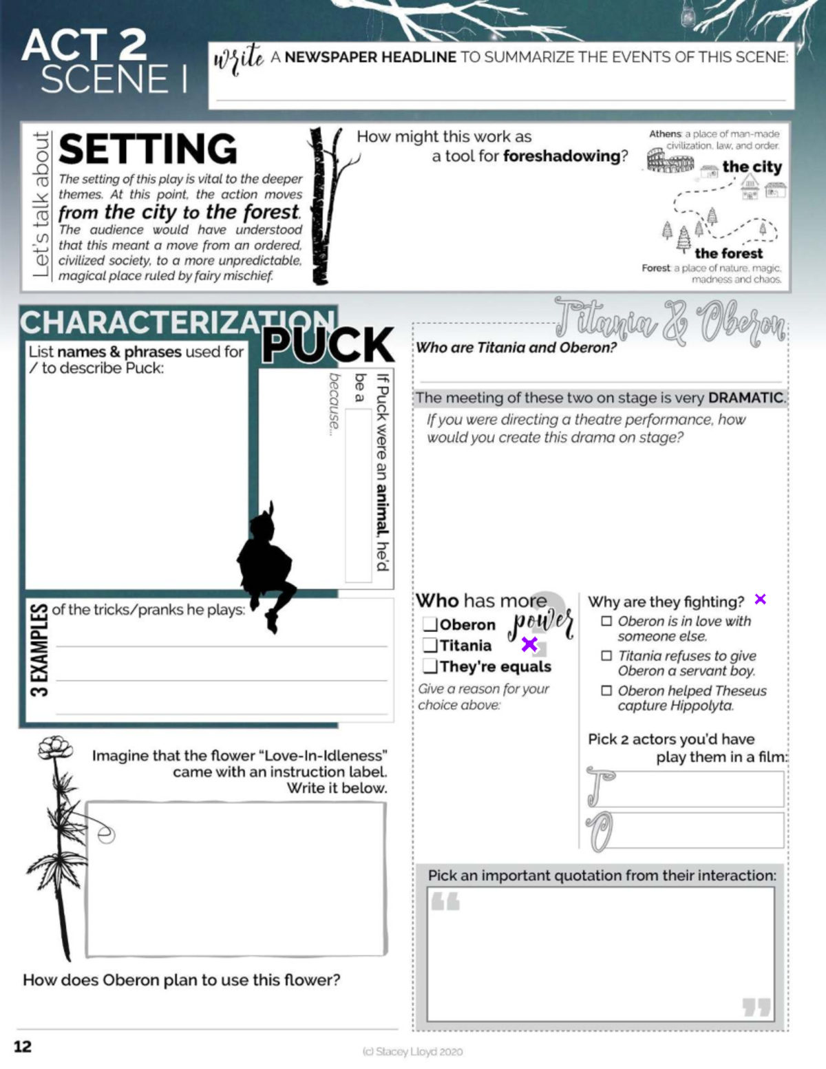 MSND ACT 2 SCENE ANALYSIS: CHARACTERS, THEMES, AND PLOT ELEMENTS - Studocu