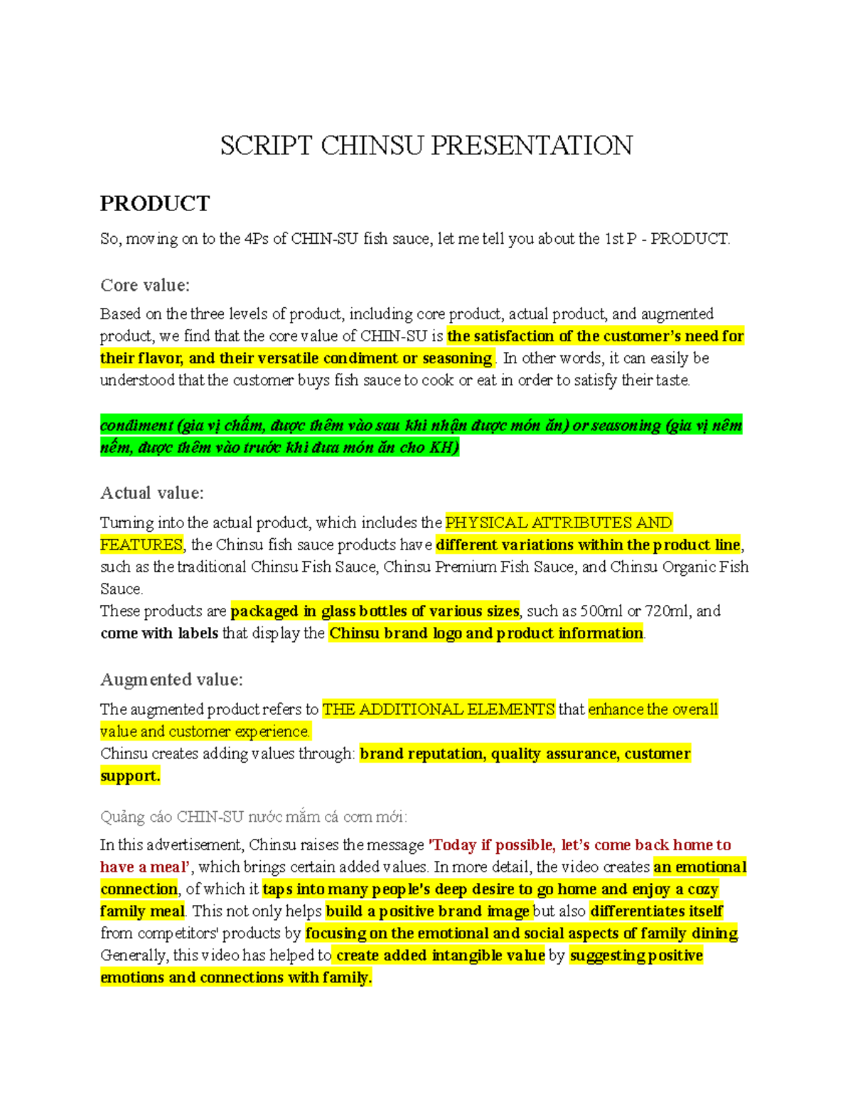 Script Chinsu Presentation - SCRIPT CHINSU PRESENTATION PRODUCT So ...