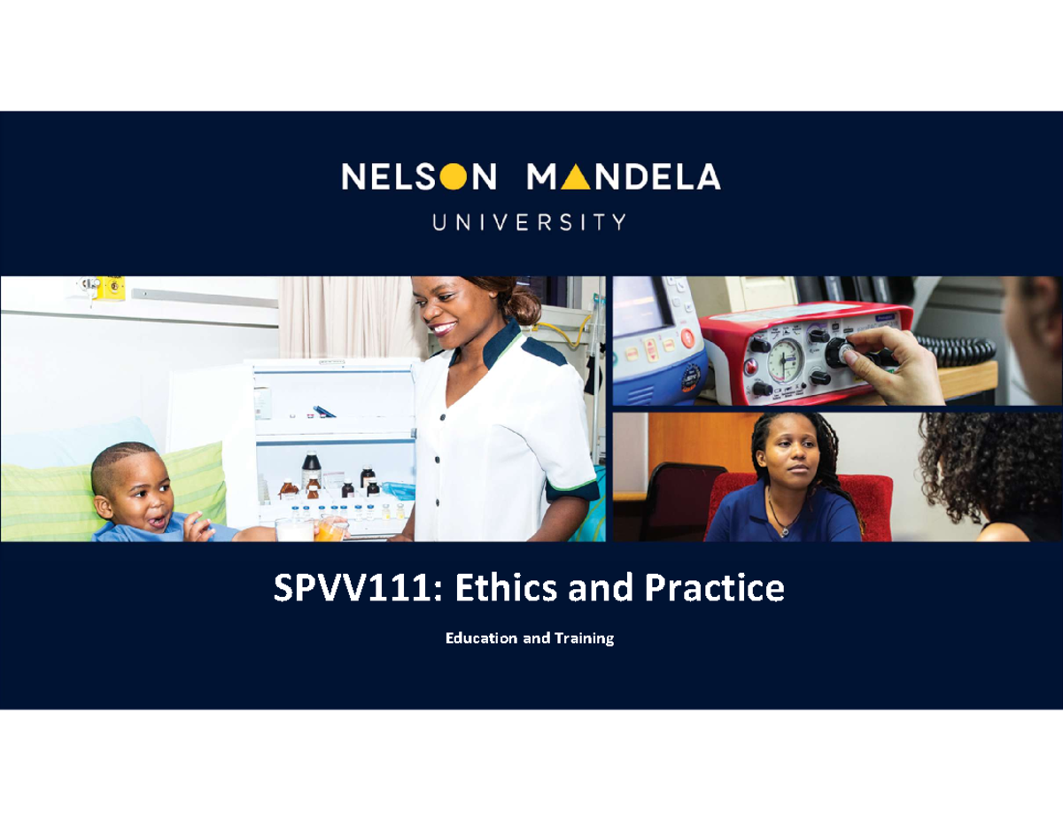 SPVV111: Ethics and Practice Lecture Notes - Studocu