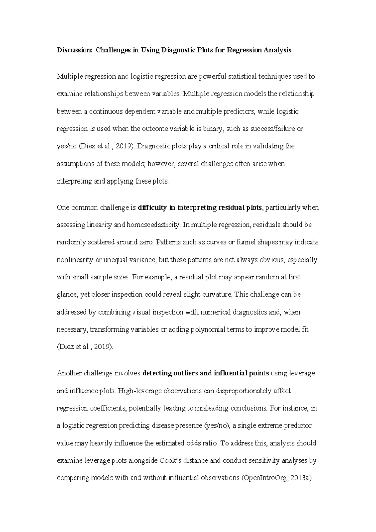 Discussion: Challenges in Diagnostic Plots for Regression Analysis ...