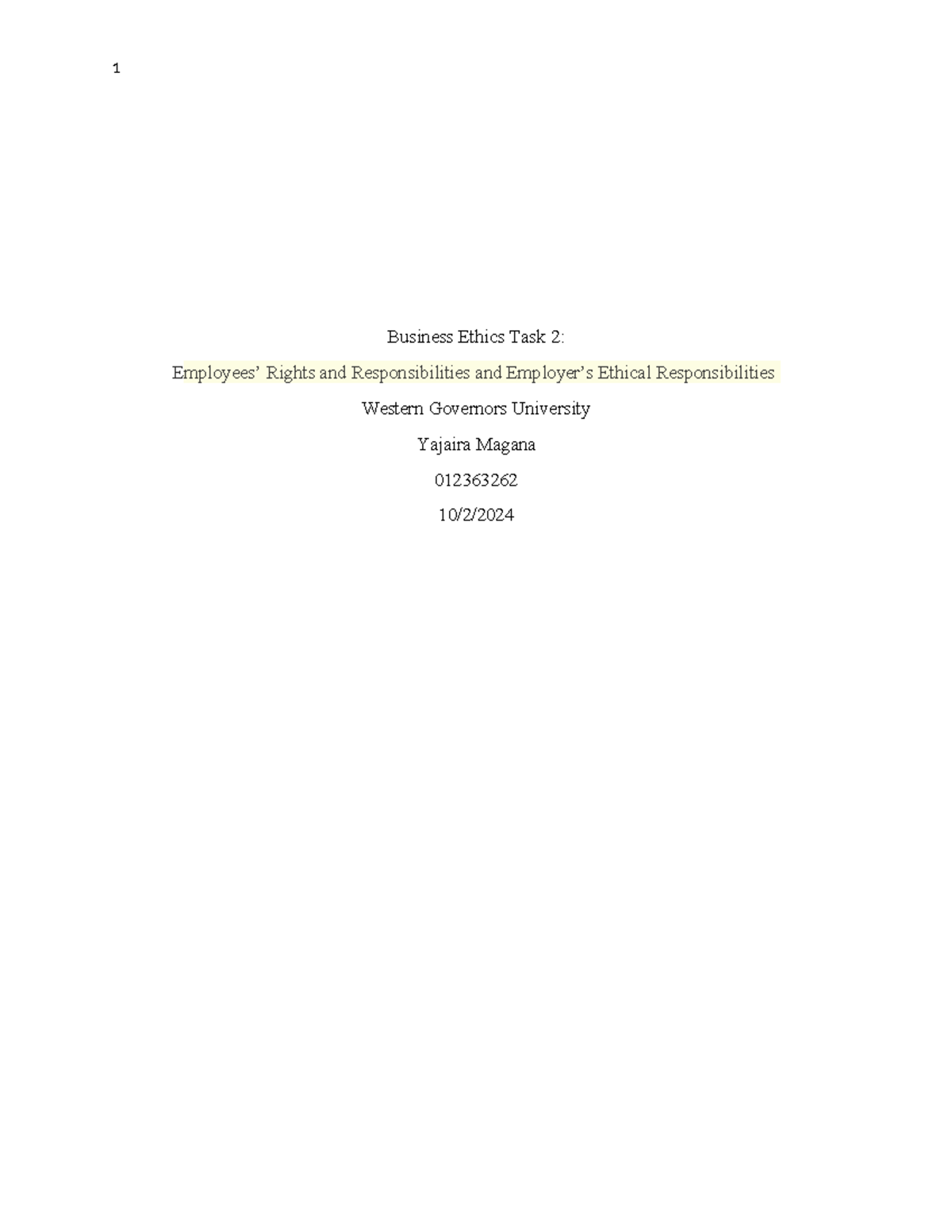 Business Ethics Task 2 - Assignment - 1 Business Ethics Task 2 ...