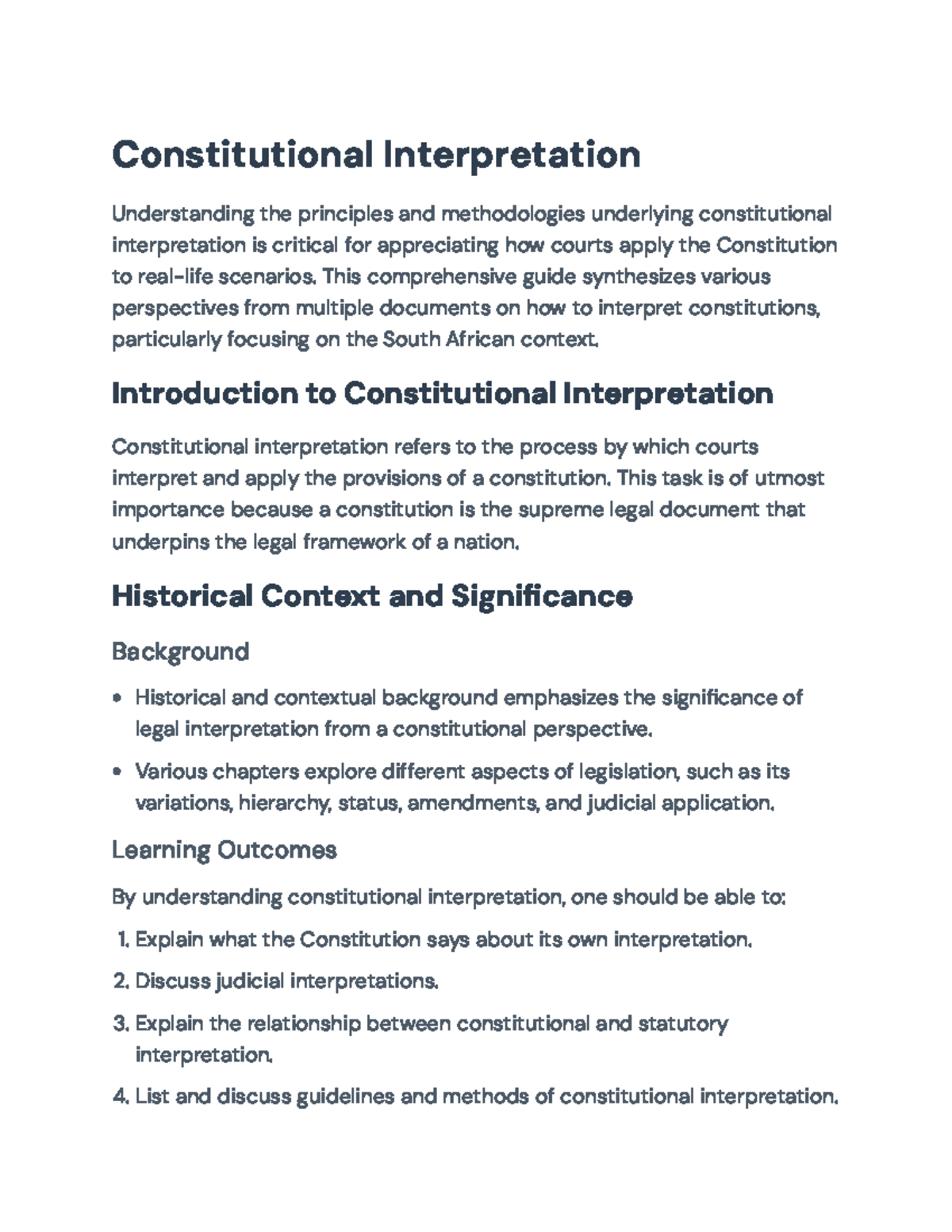 Constitutional Interpretation: A Guide to Principles & Methods - Studocu
