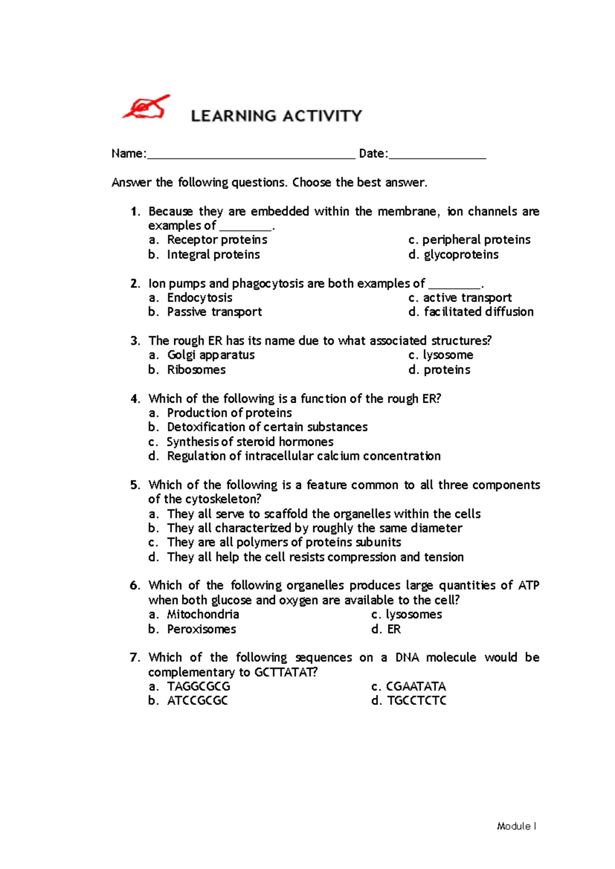 Module I Lesson 2 Activity: Homeostasis Quiz and Feedback Loops - Studocu
