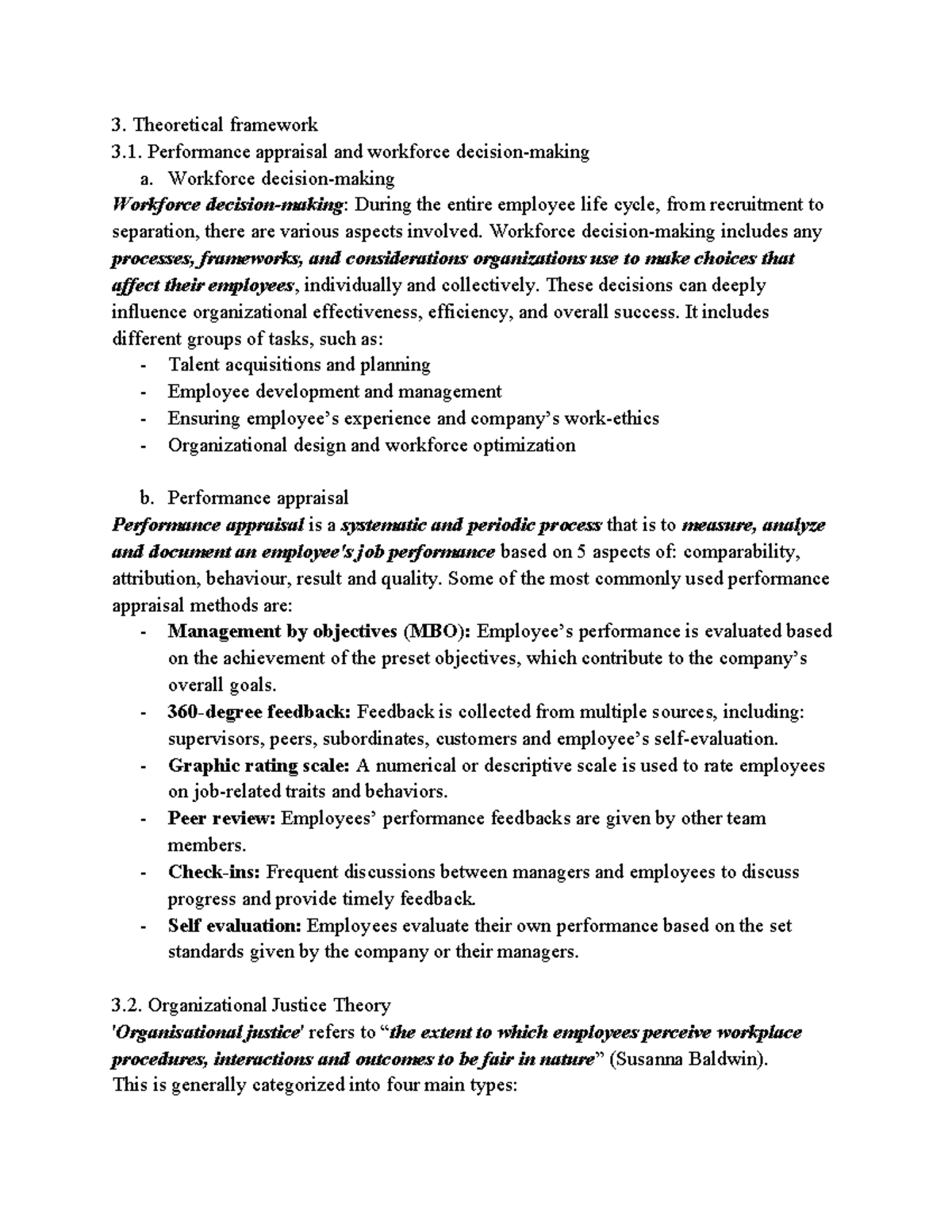 Theoretical Framework: Performance Appraisal & Workforce Dynamics - Studocu