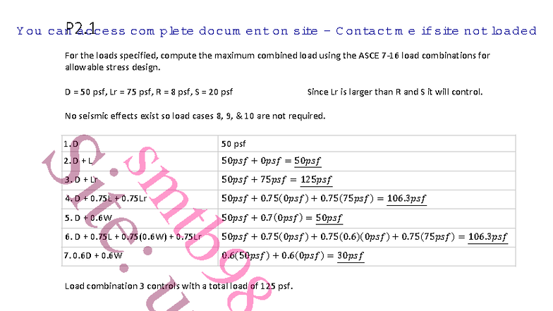 P2.1 to P2.20: ASCE Load Combinations for Structural Design Solutions ...