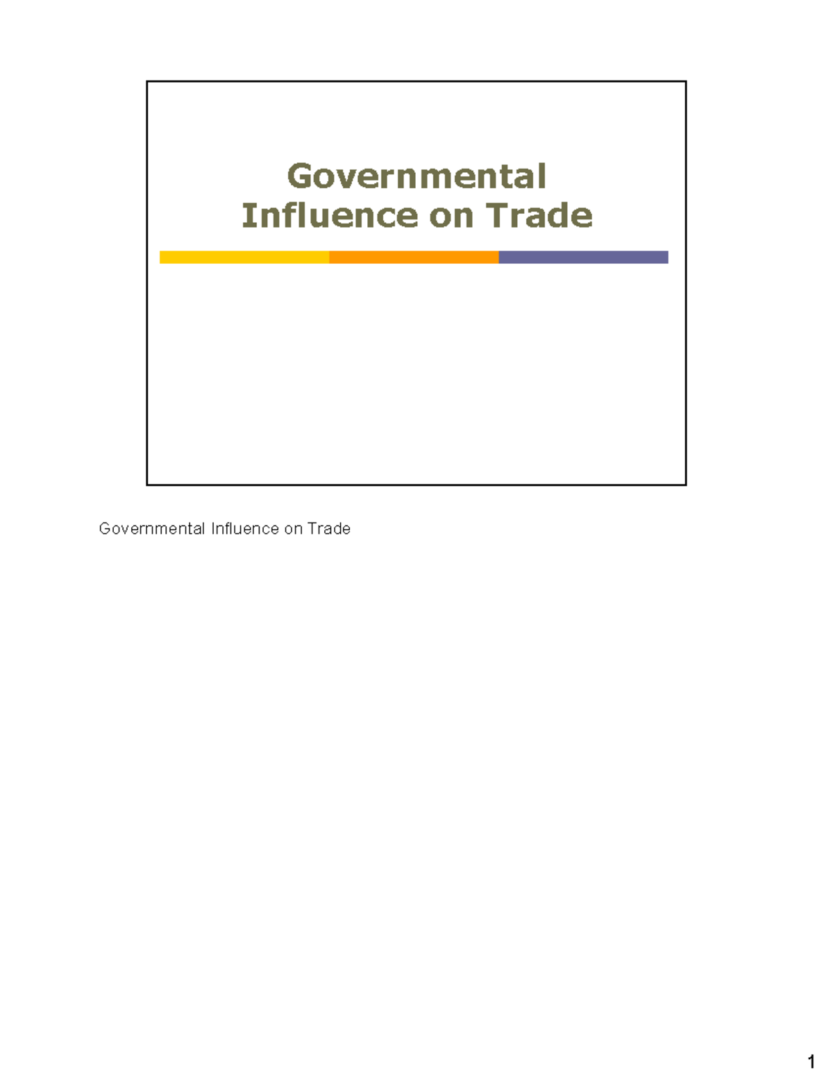 Governmental Influence on Trade: Policies, Effects, and Stakeholders ...
