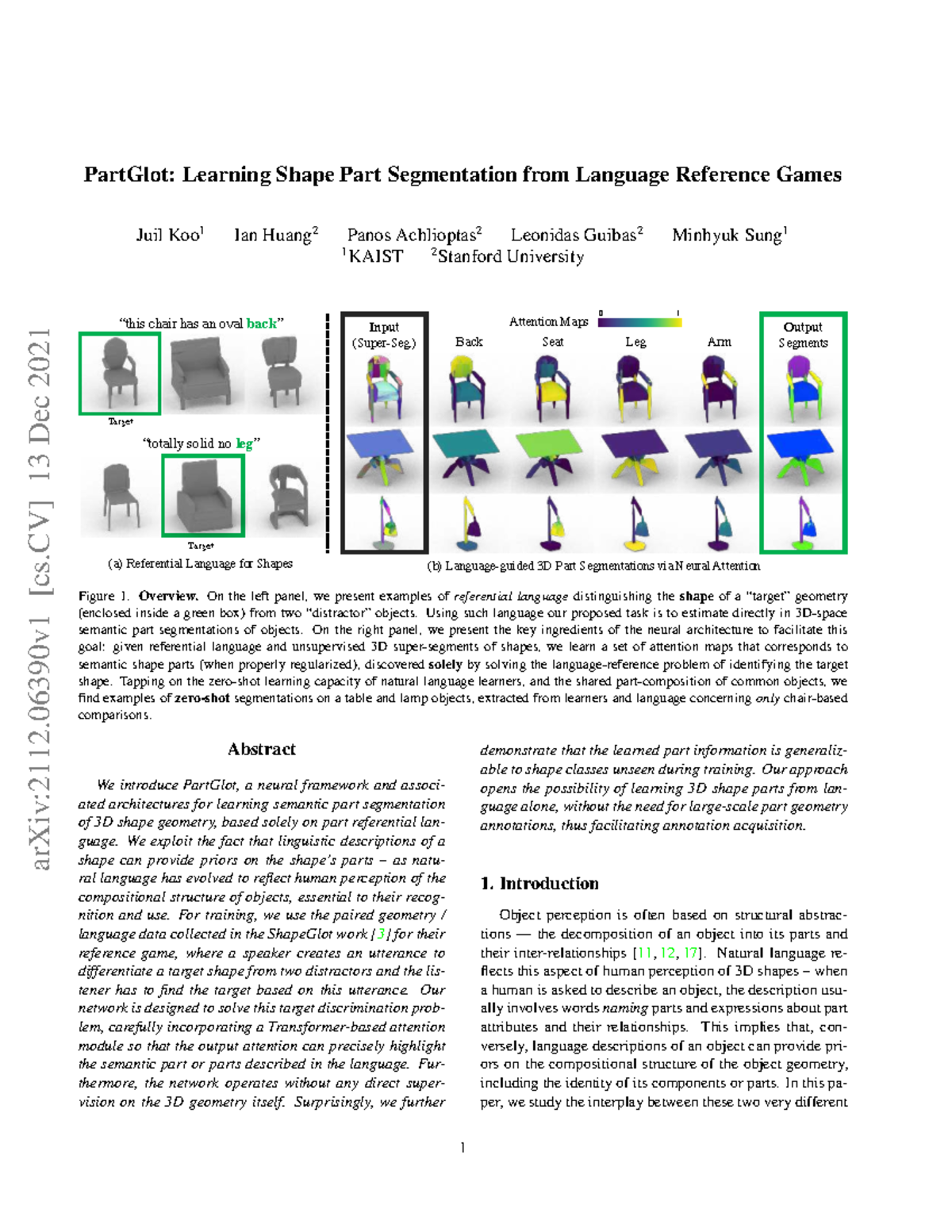 PartGlot: 3D Shape Part Segmentation via Language Reference Games - Studocu