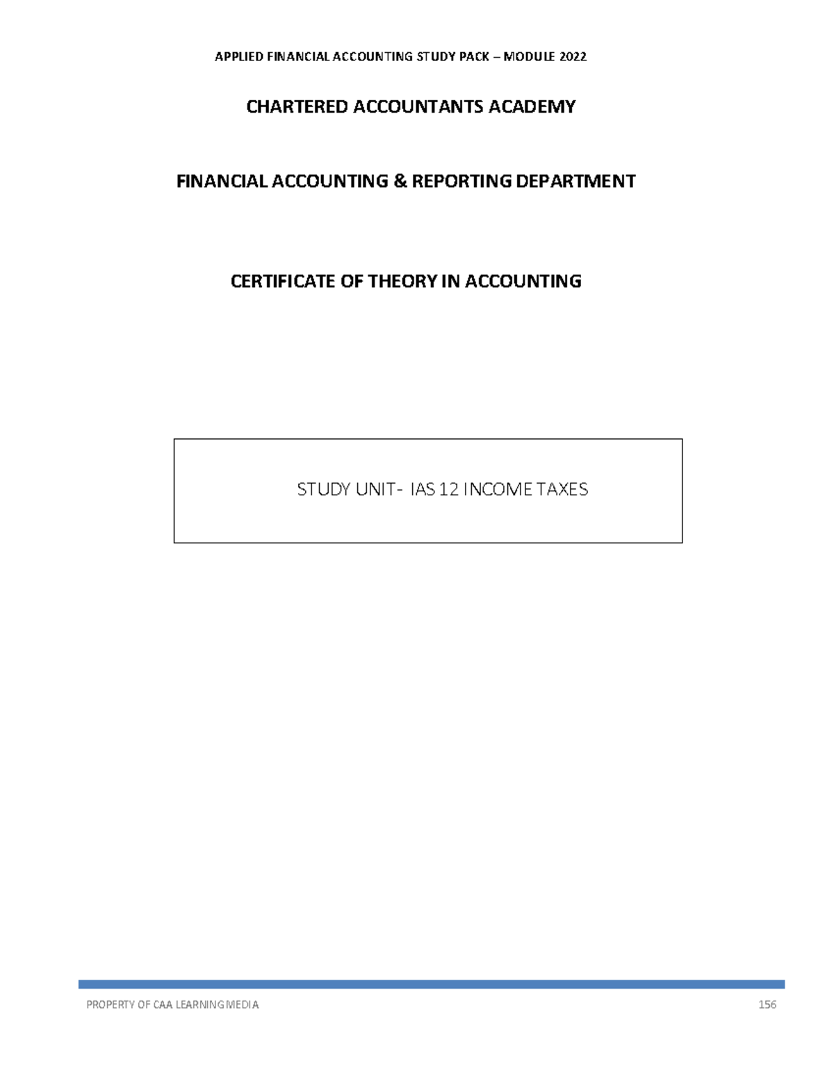 IAS 12 Income Taxes: Summary with Examples for Exam Preparation - Studocu