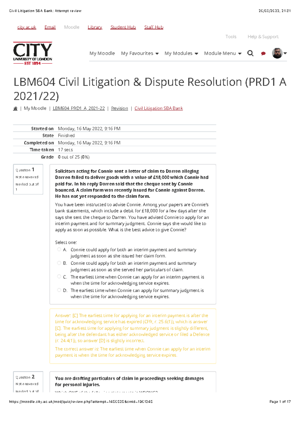 Civil Litigation SBA Bank: Attempt Review and Cost Considerations - Studocu