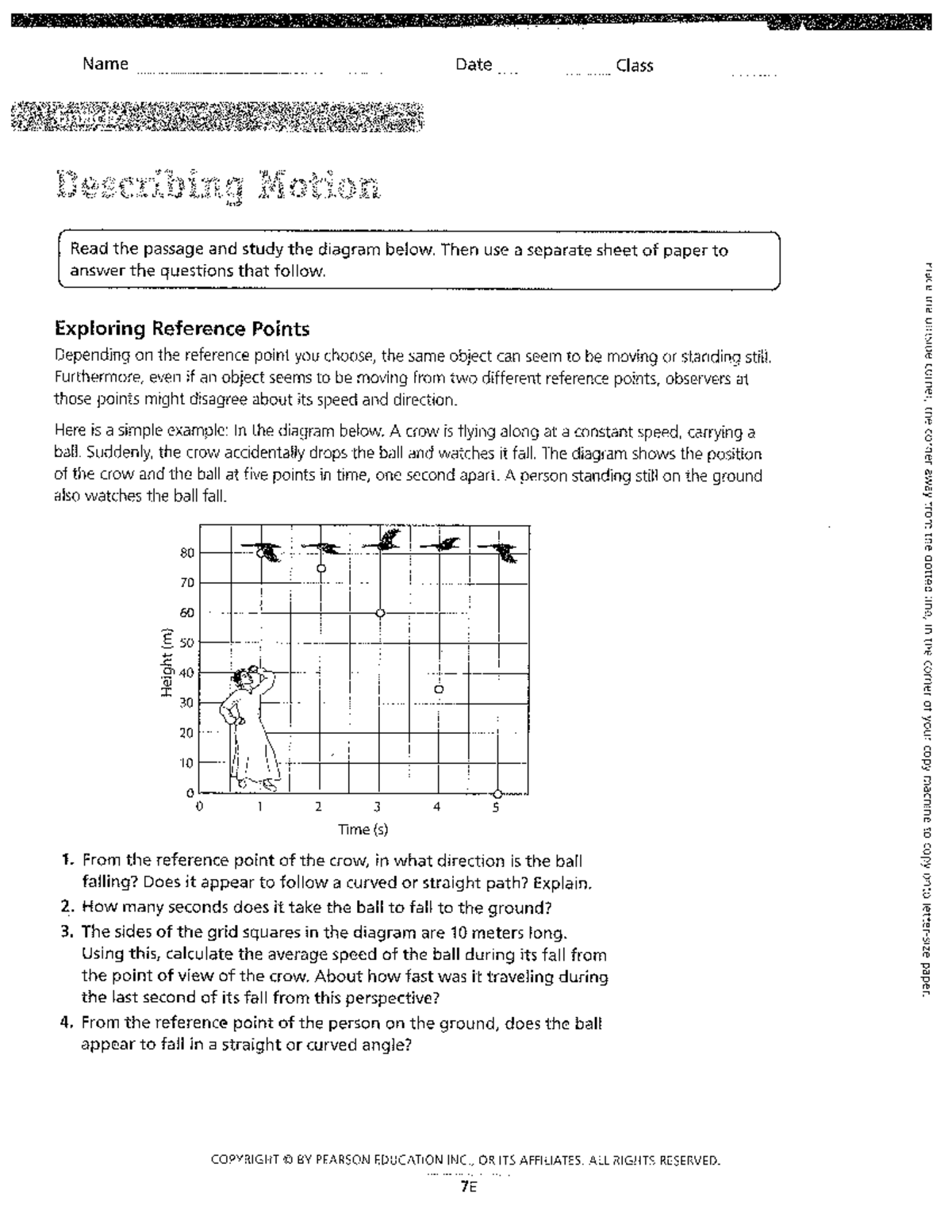 Motion-enrich - Worksheet - Name Date Class Enrich Describing Motion ...