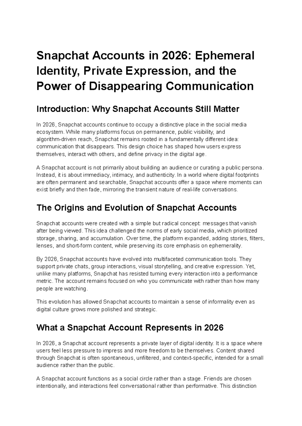 Snapchat Accounts in 2026: The Evolution of Ephemeral Communication ...