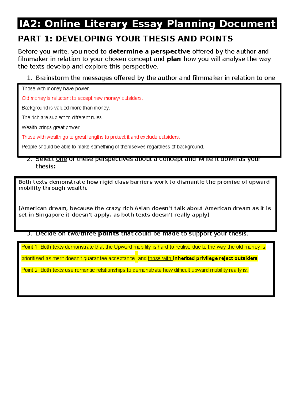 IA2: Online Literary Essay Planning Guide - Thesis & Evidence ...