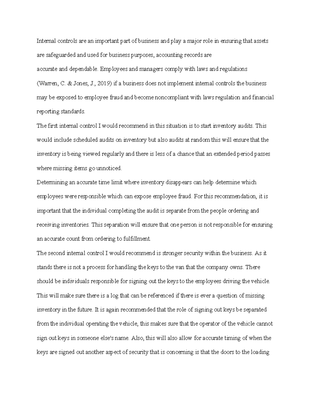 4-1 Internal Control Recommendations for Safeguarding Assets - Studocu