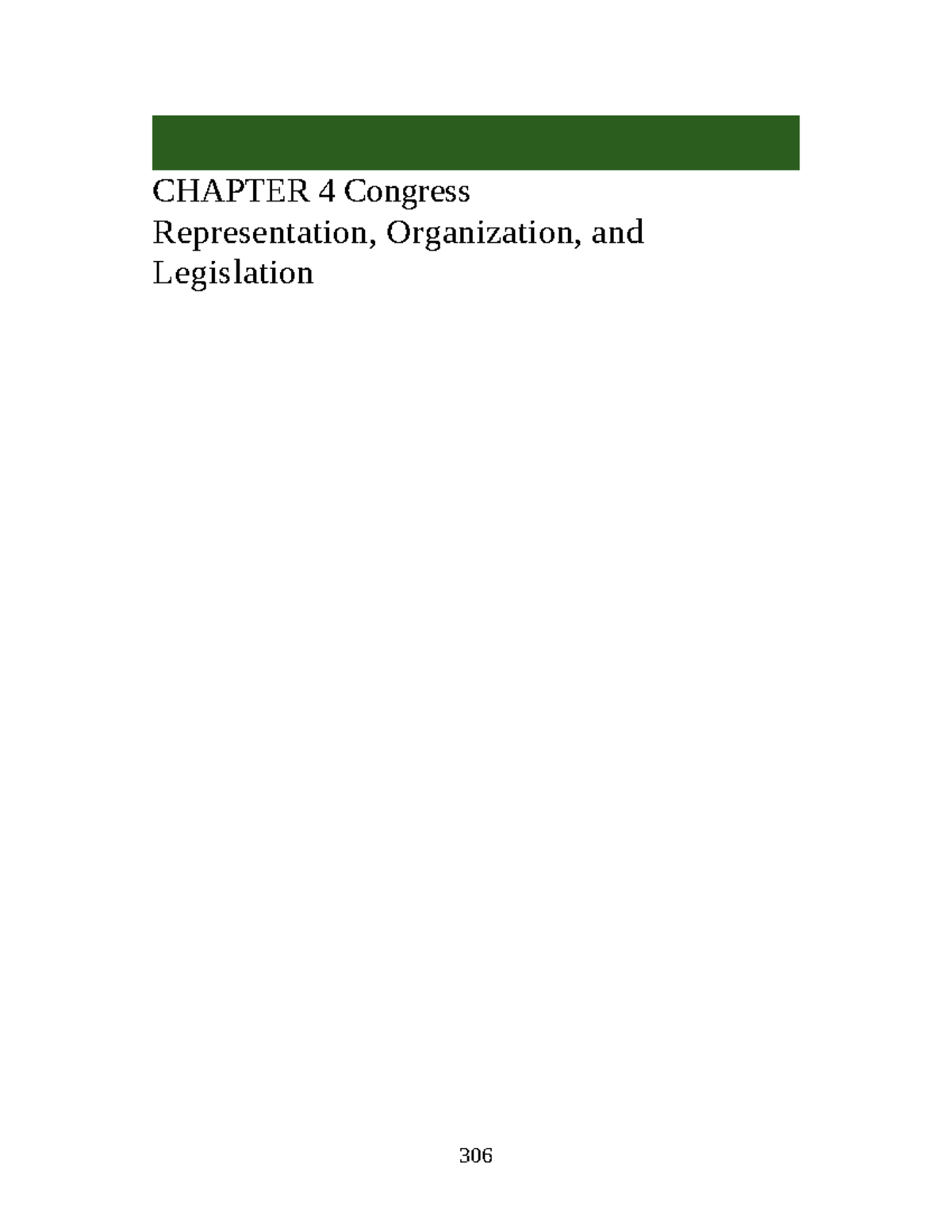 Congressional Representation and Lawmaking: Chapter 4 Overview - Studocu
