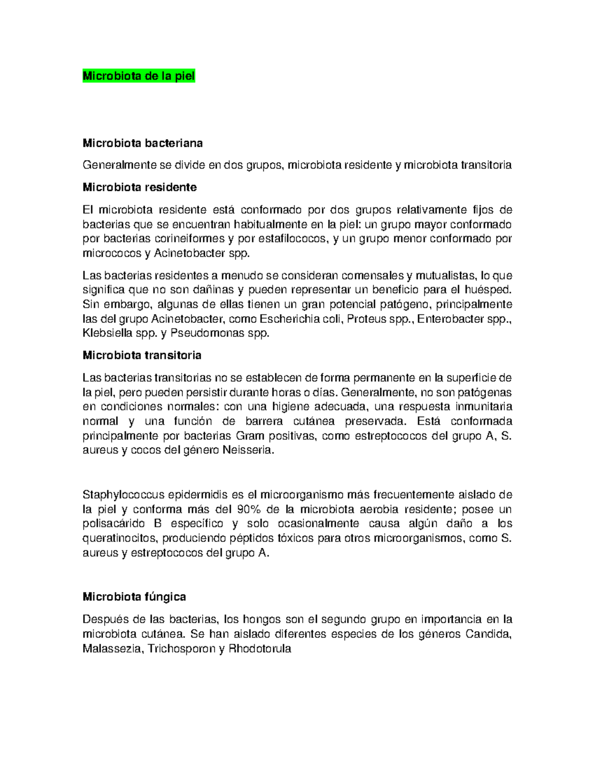 Microbiota de la Piel: Residentes y Transitorias en la Salud Cutánea ...