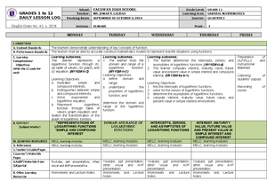 Nov 18 - DLL - GRADES 1 to 12 DAILY LESSON LOG School: CACAWAN HIGH ...