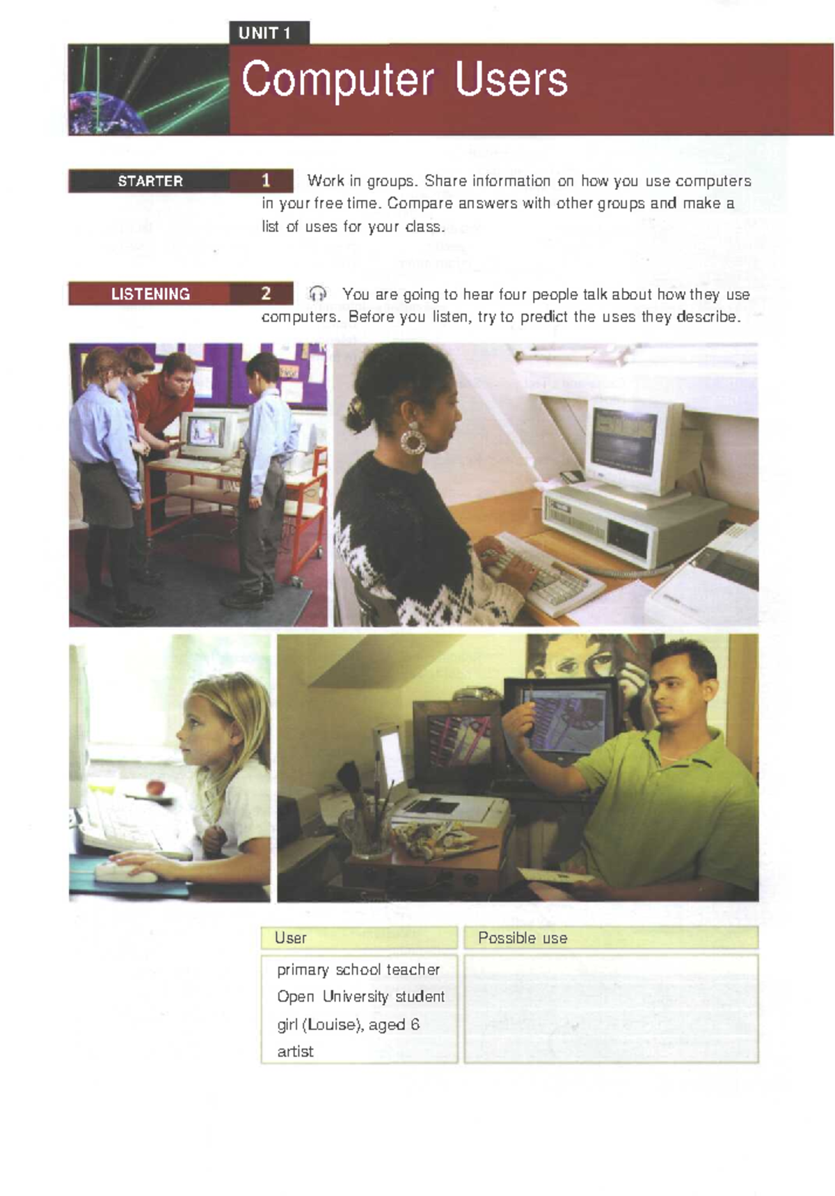 Unit 1: Computer Users - Exploring Uses and Applications in Daily Life ...
