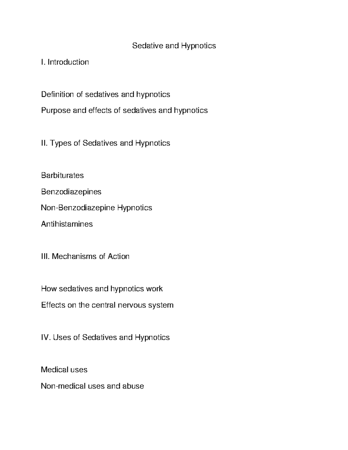 Sedative and Hypnotics: Overview, Mechanisms, Uses & Risks Discussion ...