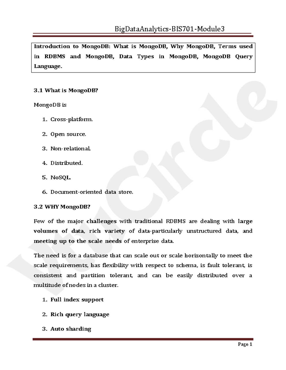 BIS701: Introduction to MongoDB - Key Concepts and Data Management ...