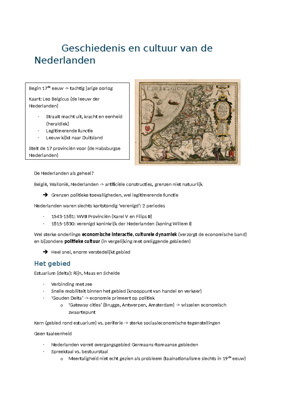 Geschiedenis en Cultuur van de Nederlanden: 17de Eeuw en Tachtigjarige ...