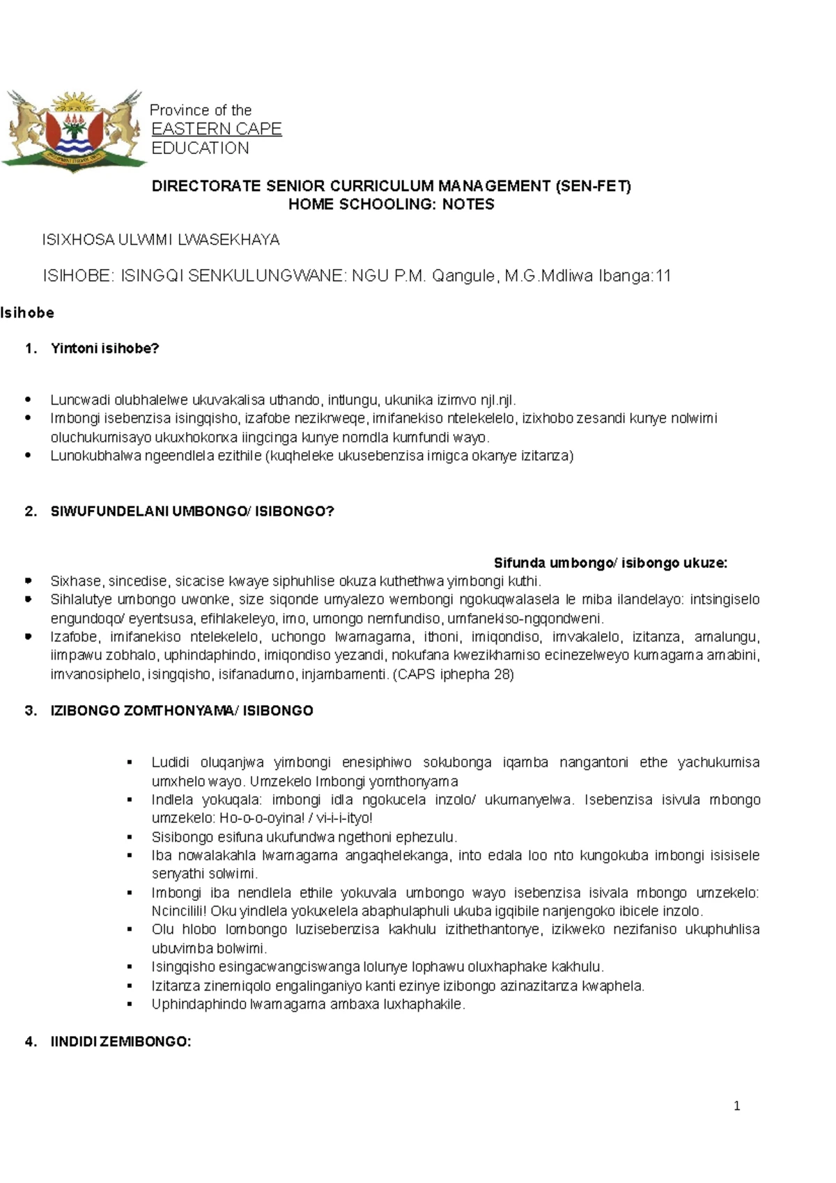 734399447 4 Isixhosa HL Grade 11 Worksheet Analysis OF Novel WITH ...