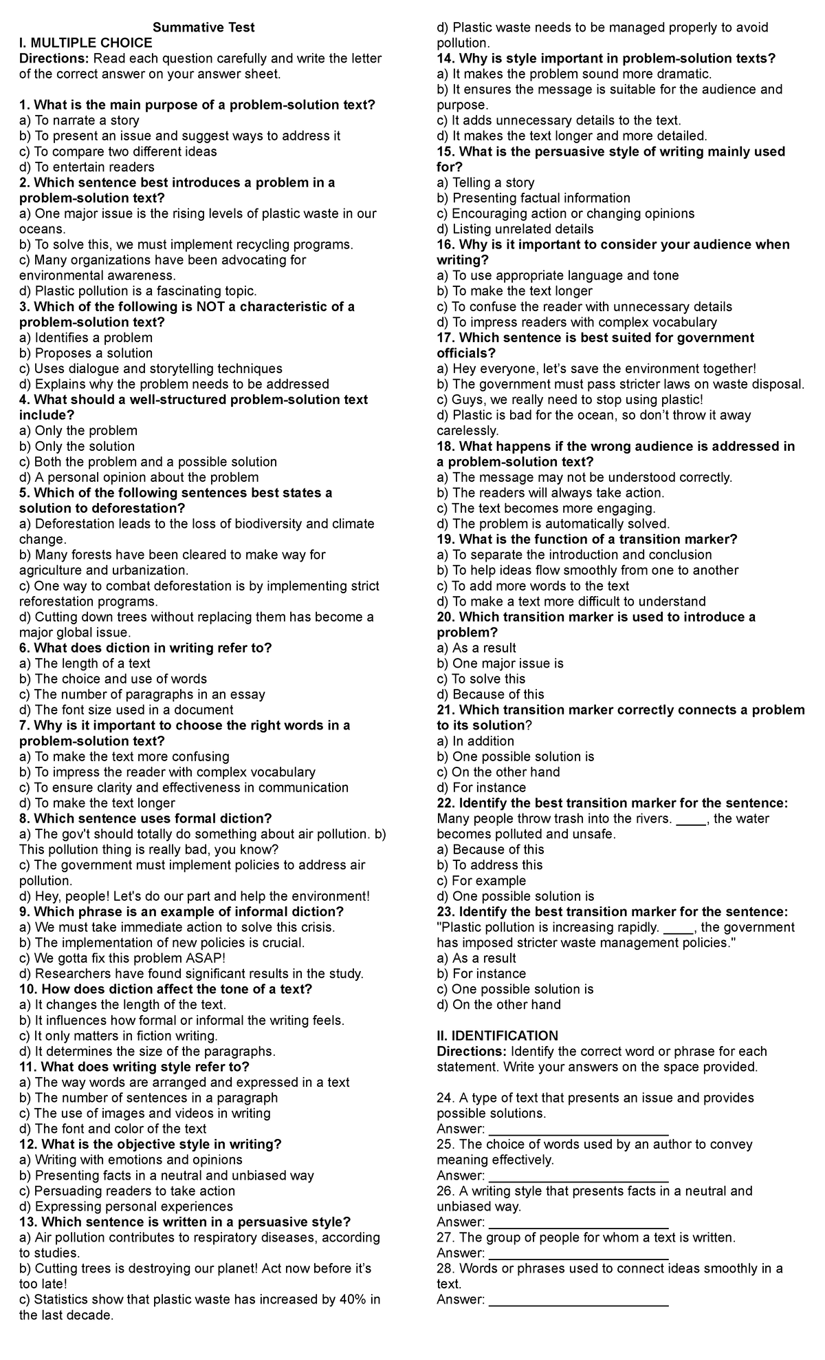 Summative Test I: Intro to Research Writing in Tourism & Hospitality ...