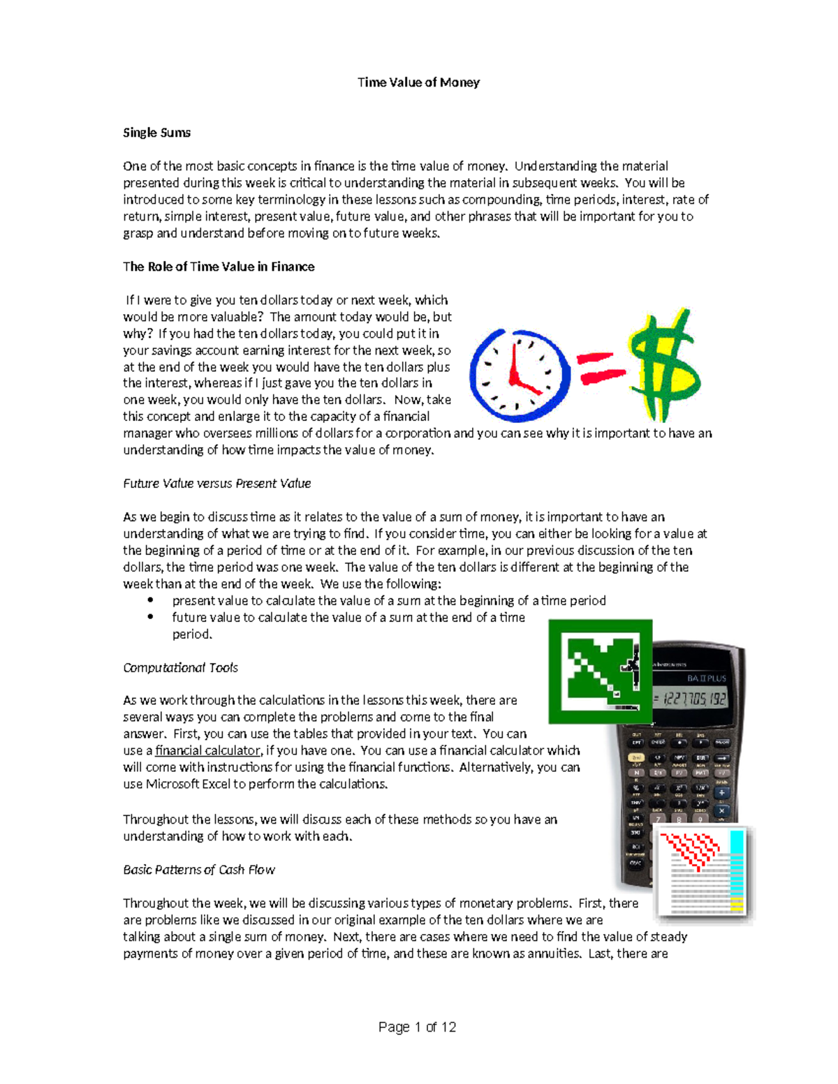 Time Value of Money: Understanding Single Sums in Finance - Studocu