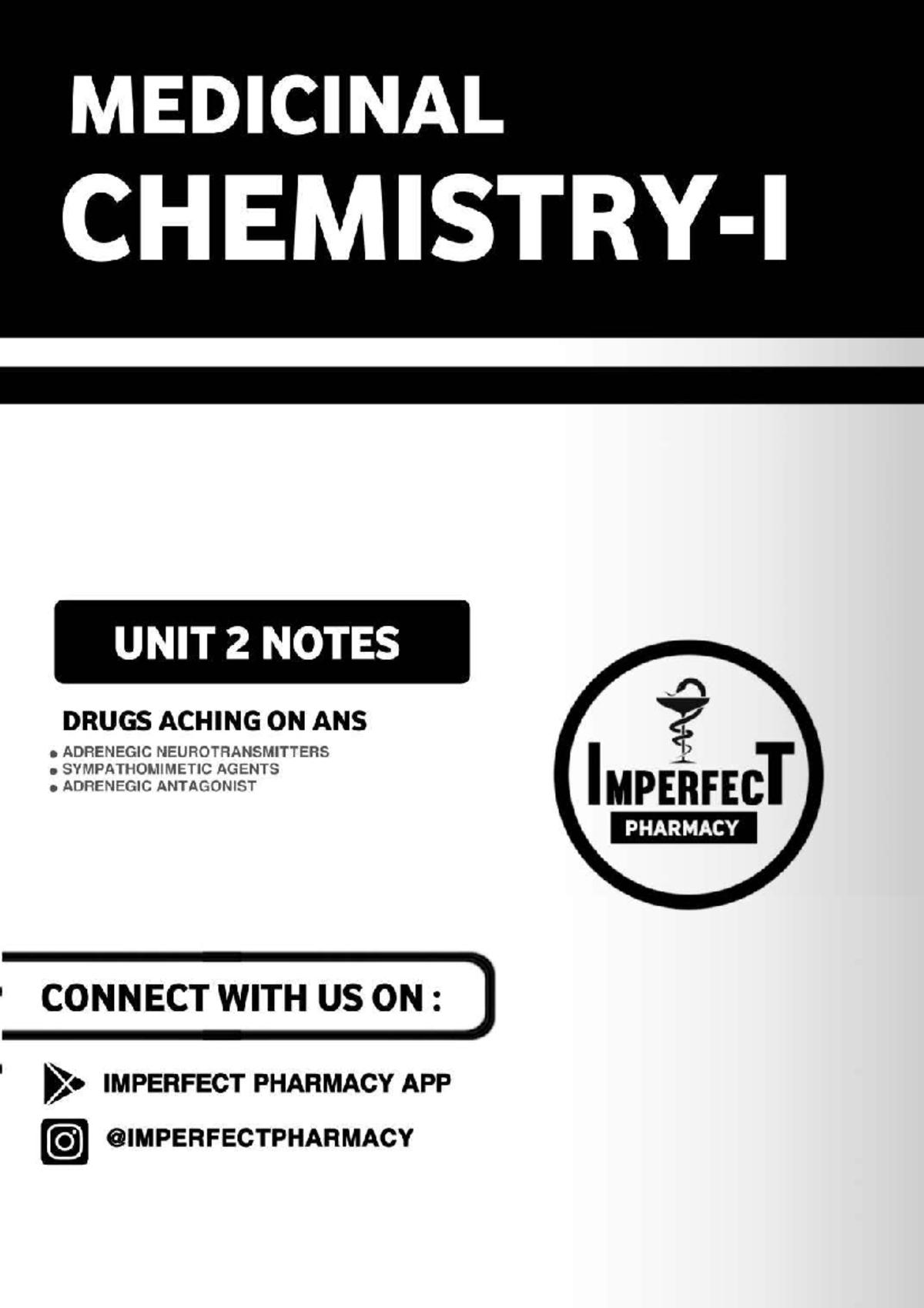 UNIT-2 Medicinal Chemistry I: Imperfect Pharmacy Notes - Studocu