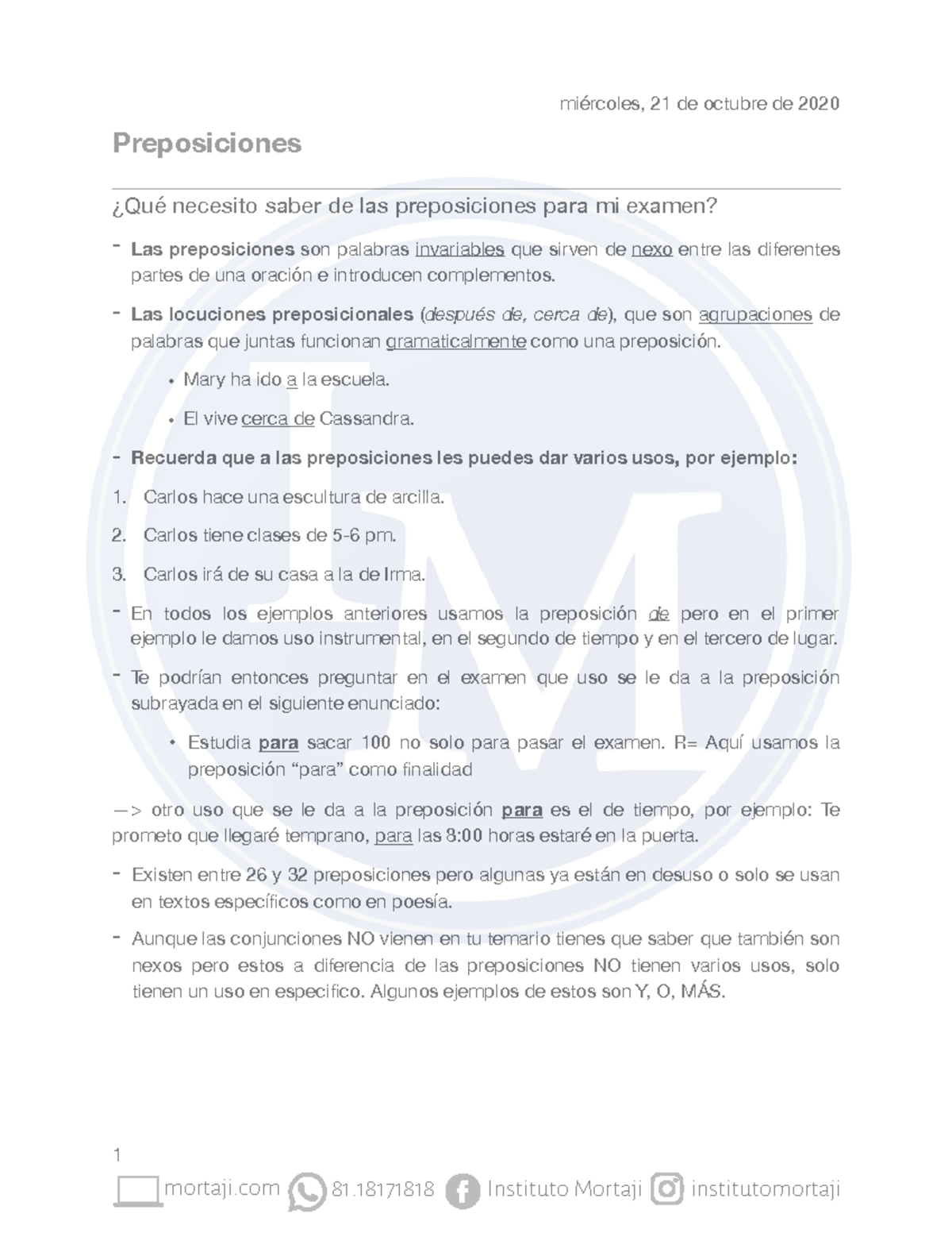 Preposiciones 2021 - Preposiciones ¿Qué necesito saber de las ...