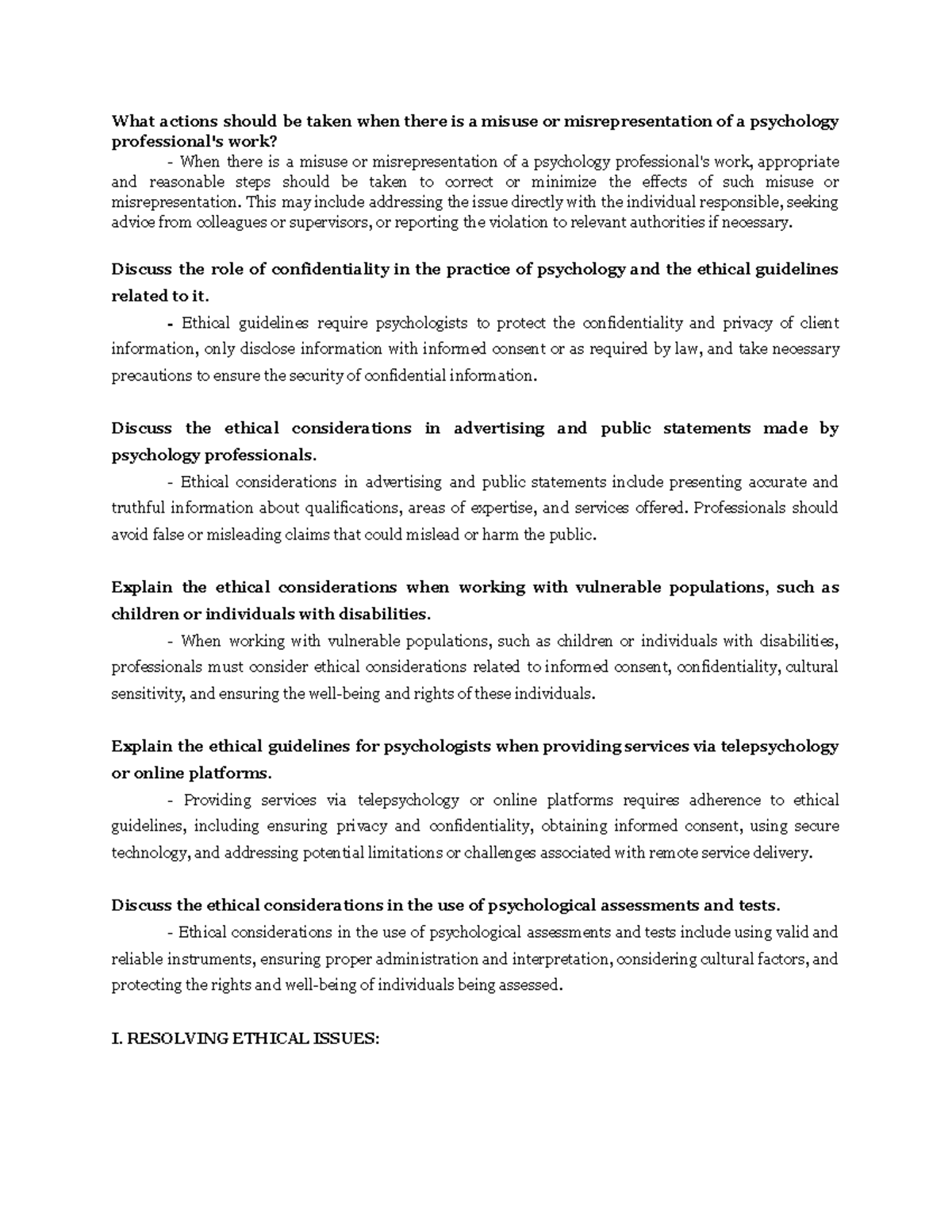 Ethical Guidelines and Considerations in Psychology - Revalida Prep ...