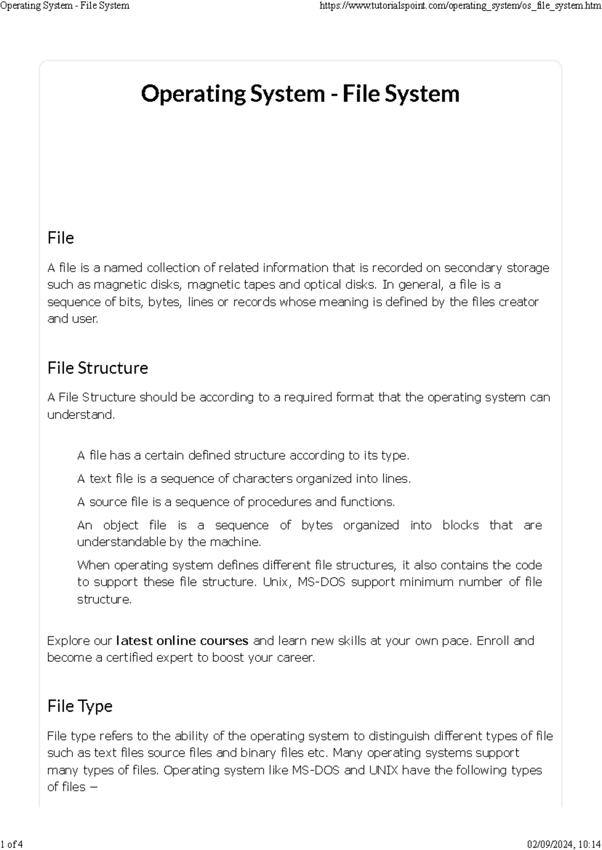 Operating System - File System 20 - Operating System - File System File ...