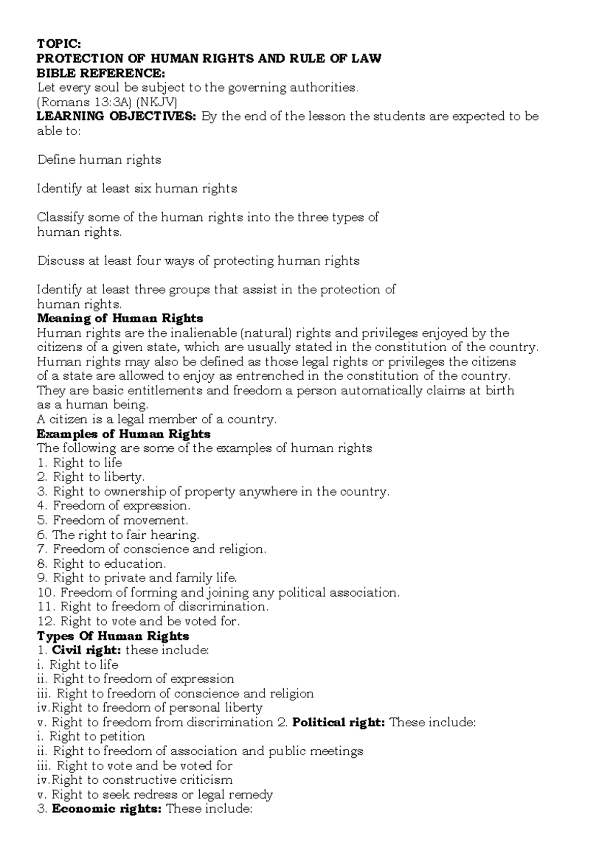 Human Rights Protection & Rule of Law: Key Concepts & Strategies ...