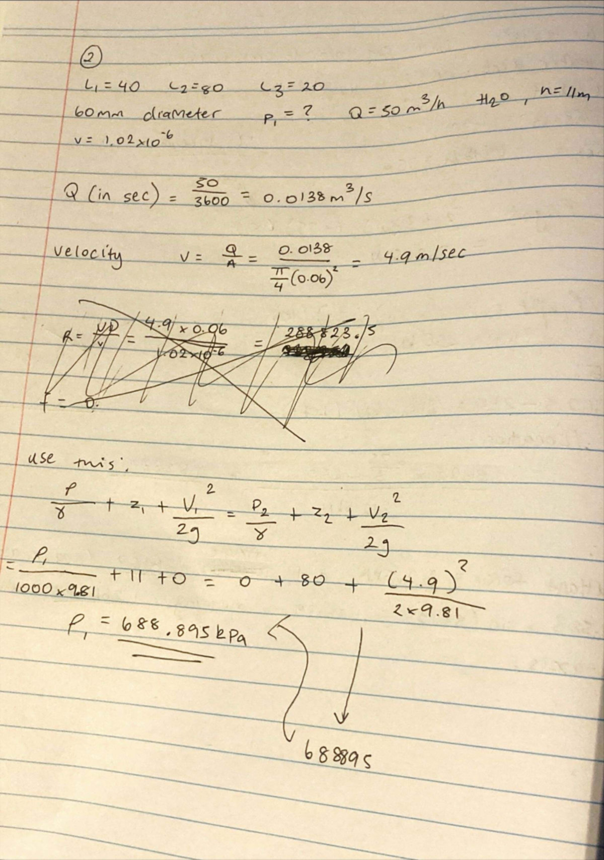 Q2water - Practice Question Example on Fluid Dynamics Calculations ...
