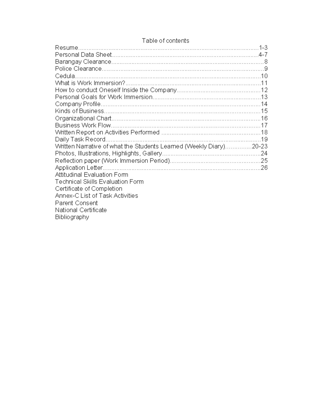 Work Immersion Report: Personal Data & Activities Overview - Studocu