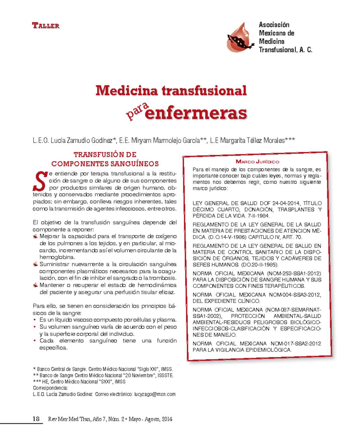 Medicina Transfusional - Asociación Mexicana de Medicina Transfusional ...