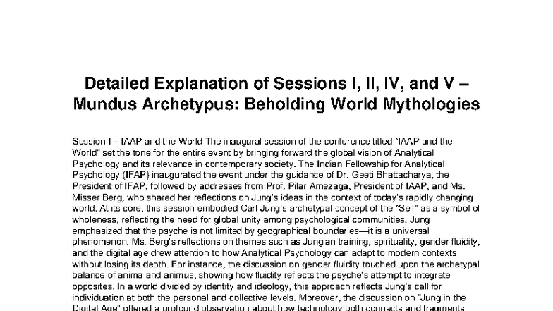 Mundus Archetypus Sessions Explanation Gaurangi - Detailed Explanation ...