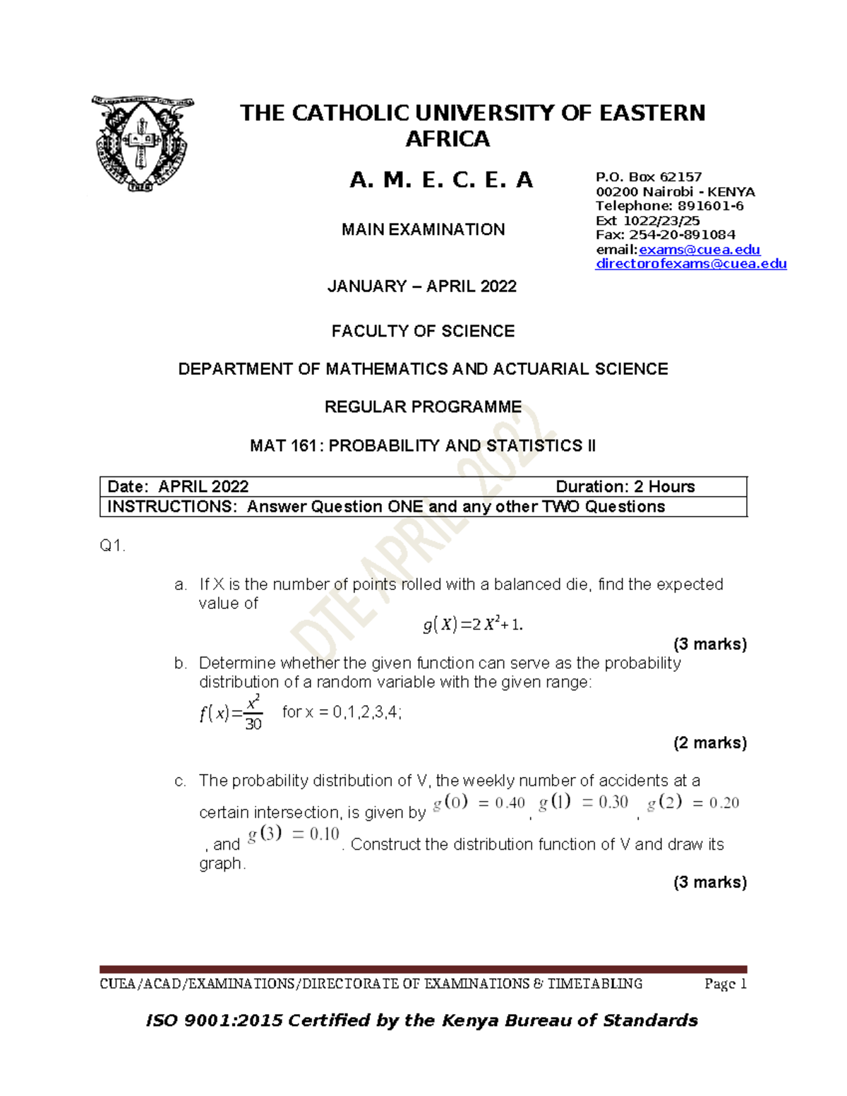 MAT 161: Probability & Statistics II Final Exam Notes - Studocu