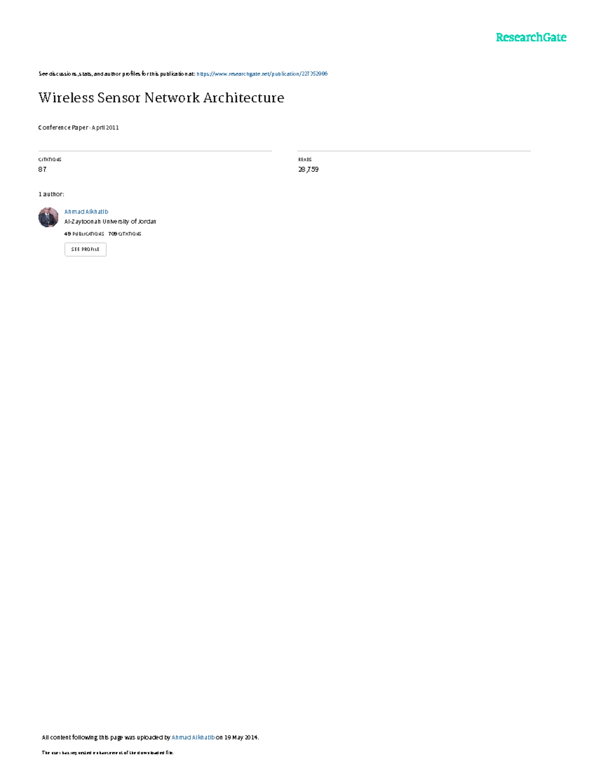 Wireless Sensor Network Architecture: Insights and Protocols Overview - Studocu