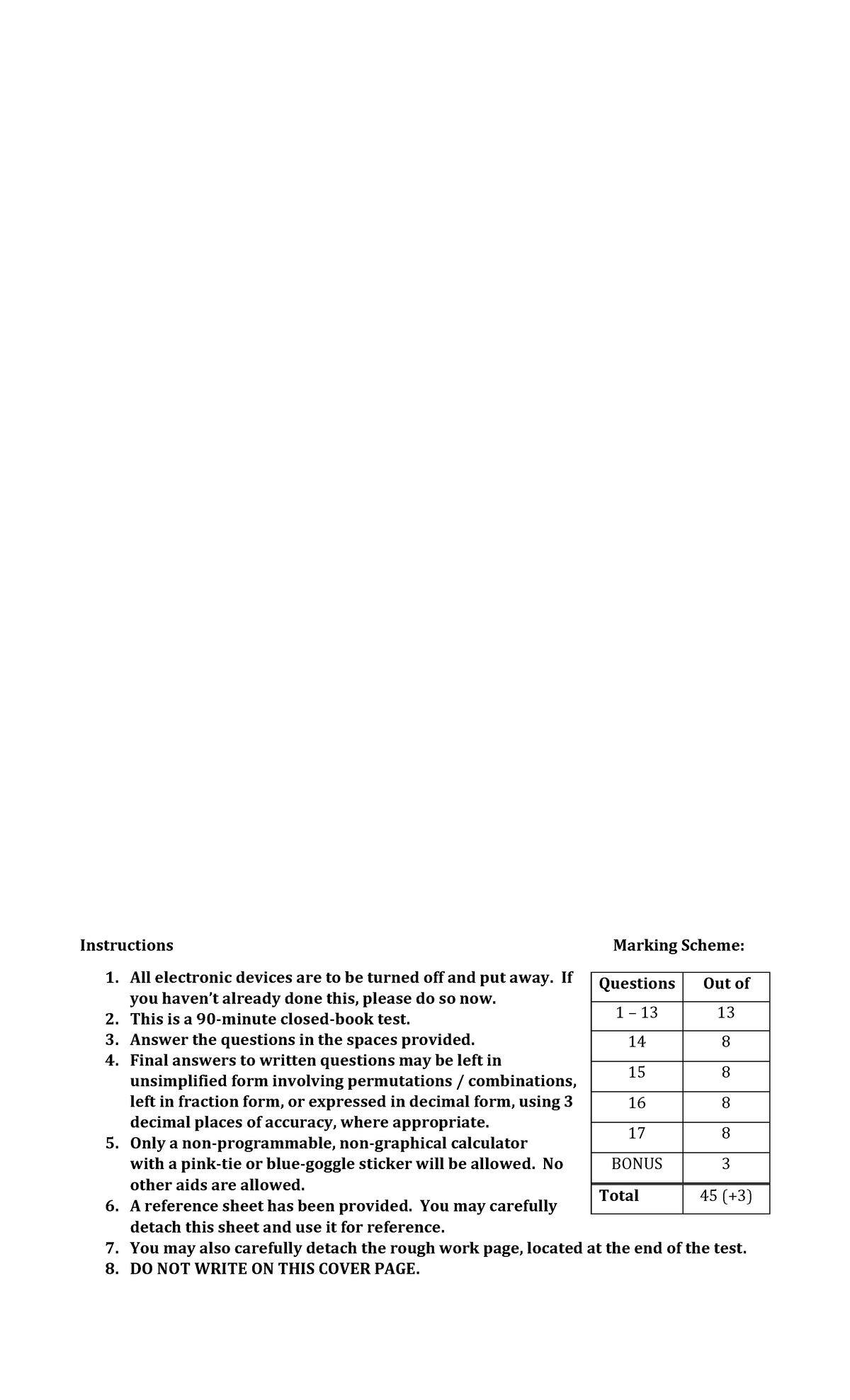 Term Test 2 - Questions - test - Instructions Marking Scheme: 1. All ...