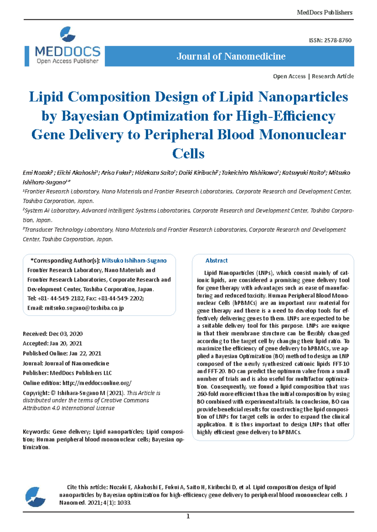 Lipid Composition Design of LNPs via Bayesian Optimization for Gene ...
