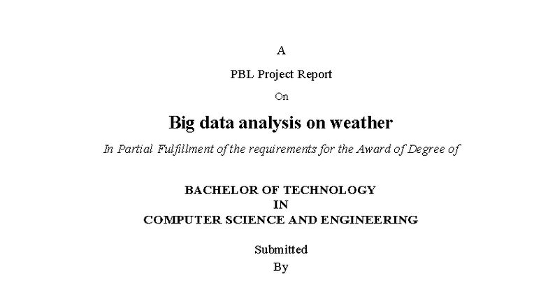 PBL sample 1 - vc fcfgcfcf - A PBL Project Report On Big data analysis ...