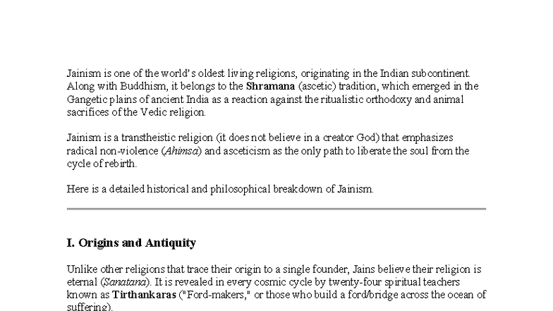 jainism and history - Jainism is one of the world’s oldest living ...