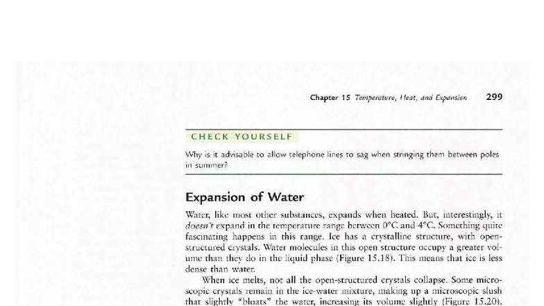 Chapter 15: Thermal Expansion of Water (A.5) - Studocu